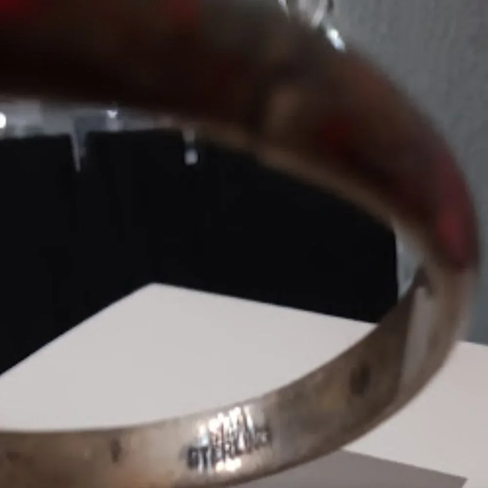 Jewelry | Vintage 194s Sterling Siam Ruby Red Enamel Hinged Bangle ...